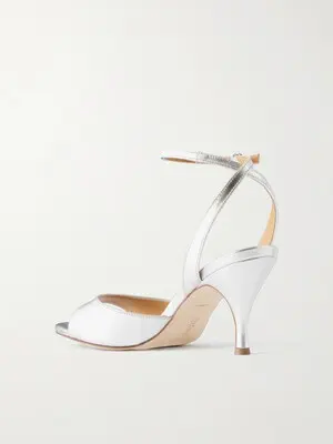 AeydĒ Jada 75 Metallic Leather Sandals - Silver