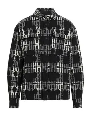 Palm Angels Two-tone Jacquard Flannel Overshirt - Black