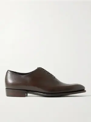 George Cleverley Merlin Whole-cut Leather Oxford Shoes - Brown