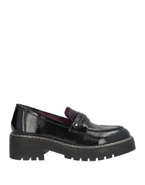 APEPAZZA Patent Leather Loafers With Embellishments