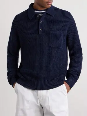 Ralph Lauren Purple Label Silk And Linen-blend Polo Sweater