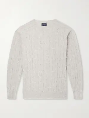 DRAKE'S Cable-knit Virgin Wool Sweater