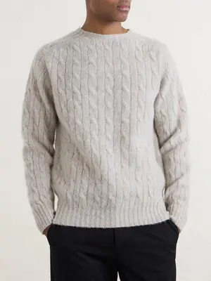 DRAKE'S Cable-knit Virgin Wool Sweater