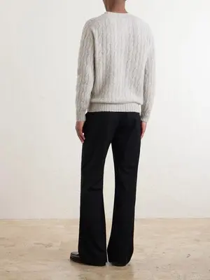 DRAKE'S Cable-knit Virgin Wool Sweater