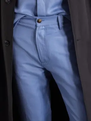Canali Straight-leg Wool And Linen-blend Twill Suit Trousers - Blue