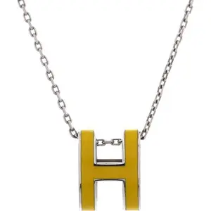 Hermès Pop H Pendant Chain Necklace Metal And Enamel Mini Silver