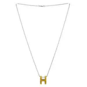 Hermès Pop H Pendant Chain Necklace Metal And Enamel Mini - Silver