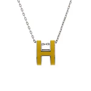 Hermès Pop H Pendant Chain Necklace Metal And Enamel Mini Silver