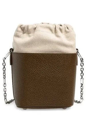 MAISON MARGIELA Small 5ac Leather Bucket Bag - Field/stone