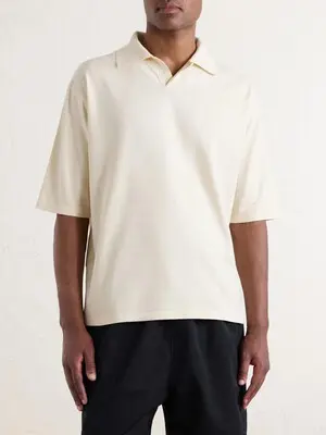 Auralee Knitted Silk Polo Shirt - Neutrals