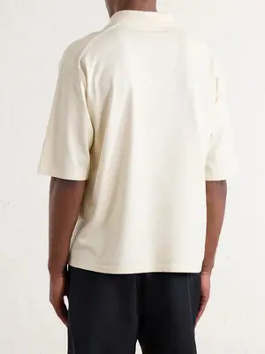 Auralee Knitted Silk Polo Shirt - Neutrals
