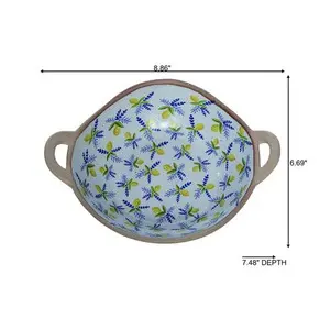 TRANSPAC Ceramic Citrus Bowl For Spring Serving And Entertaining