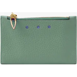 TUSK Ascot Slim Card Case With Zip Coin Pocket - Sage