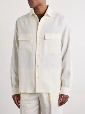 Ralph Lauren Purple Label Checked Linen Shirt