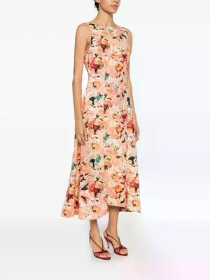 Ulla Johnson Georgia Floral-print Midi Dress - Pink