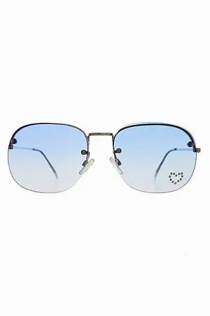 SUNGLASS MUSEUM Vintage Rimless Sunglasses - Blue