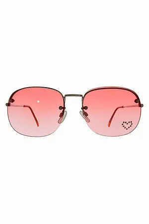 SUNGLASS MUSEUM Vintage Trixie Rimless Sunglasses - Red