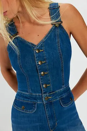 LEEM Denim Cut Out Jumpsuit