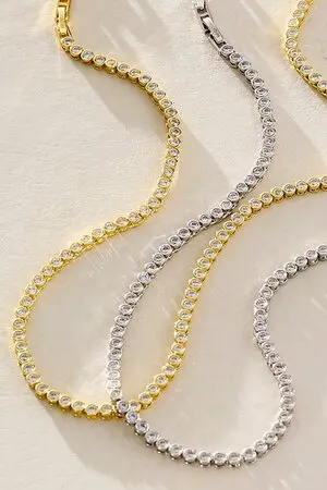 BRENDA GRANDS Tennis Necklace - Silver
