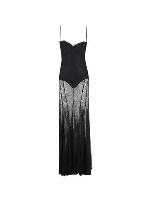 Elisabetta Franchi Red Carpet Lace Gown - Black