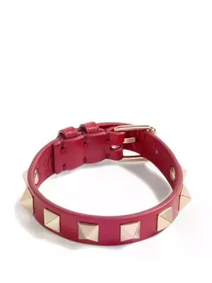 Valentino Garavani Rockstud Leather Bracelet - Red