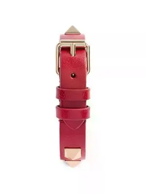 Valentino Garavani Rockstud Leather Bracelet - Red