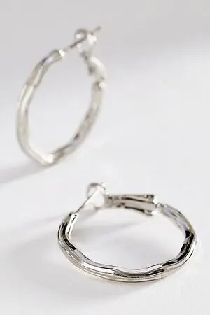 ANTHROPOLOGIE Ribbed Hoop Earrings