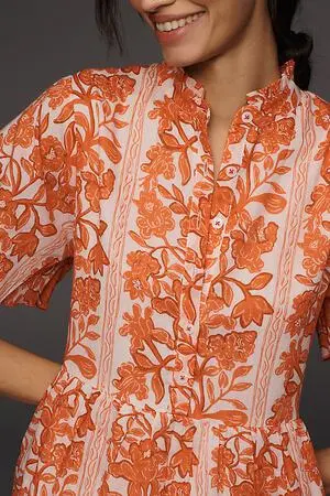 RO'S GARDEN Vibeka Short-sleeve Printed Mini Dress