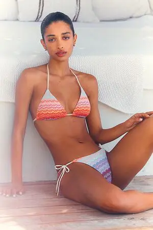 PQ SWIM Zigzag Knit Bikini Top - Purple Pattern