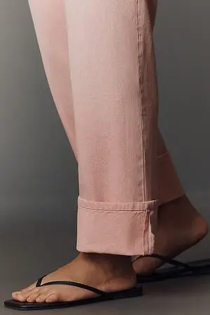 PILCRO Celeste Mid-rise Relaxed Straight-leg Jeans - Medium Pink