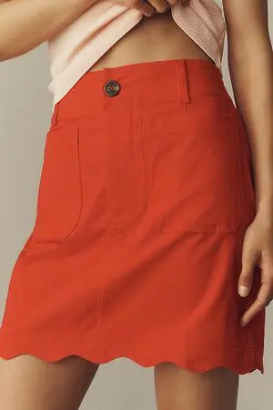 Maeve Colette Scalloped Mini Skirt