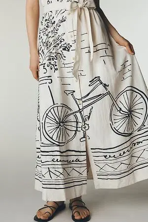Maeve Mona Linen Blend Shirtdress Miki Lowe - Neutral Pattern