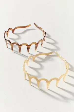Anthropologie Resin Scalloped Headband Set
