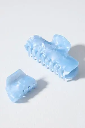 Anthropologie Minimal Claw Clip Set Of 2 - Blue