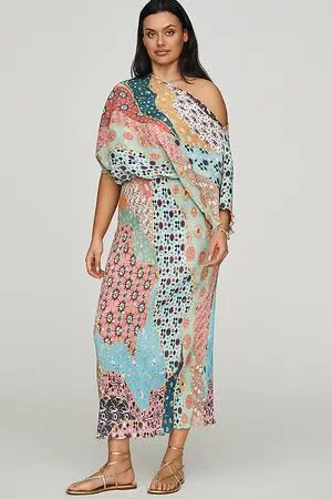NEVER FULLY DRESSED Tilly Short-sleeve Off-shoulder Maxi Dress