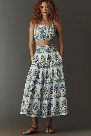 PINK CITY PRINTS 100% Cotton Tiered Rah Rah Skirt