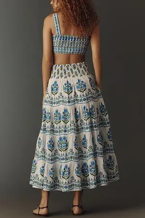 PINK CITY PRINTS 100% Cotton Tiered Rah Rah Skirt