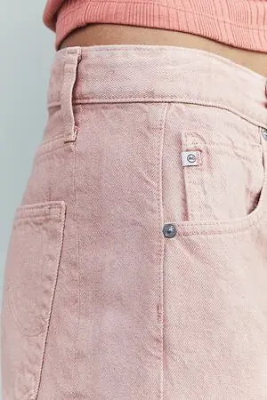 Ag Hattie Cotton Crop High-rise Tapered Jeans - Sulfur Sparkling Rose