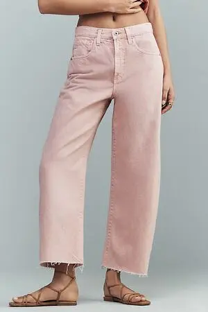 Ag Hattie Cotton Crop High-rise Tapered Jeans - Sulfur Sparkling Rose