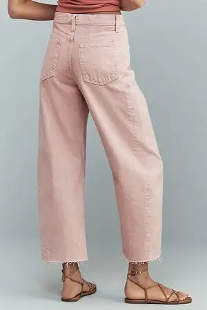 Ag Hattie Cotton Crop High-rise Tapered Jeans - Sulfur Sparkling Rose