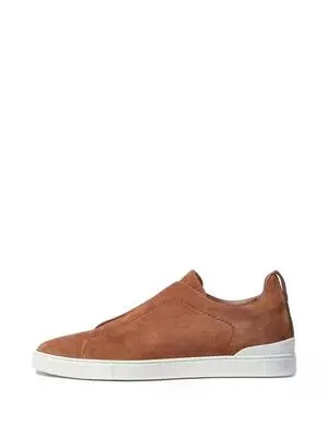 Zegna Triple Stitch Slip-on Sneakers - Brown
