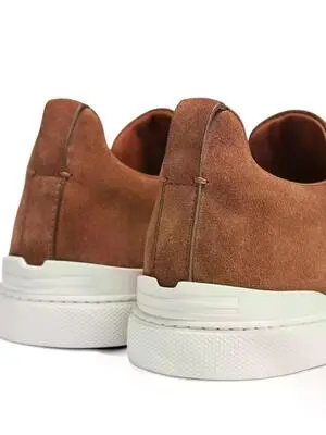 Zegna Triple Stitch Slip-on Sneakers - Brown