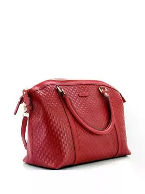 Gucci Britt Convertible Dome Microissima Leather Medium Satchel
