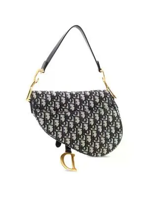 Dior Saddle Oblique Canvas Medium Shoulder Bag - Blue
