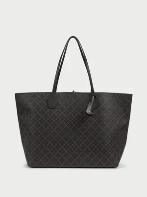 BY MALENE BIRGER Abi Printed Tote Bag - Dark Chokolate