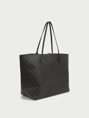 BY MALENE BIRGER Abi Printed Tote Bag - Dark Chokolate