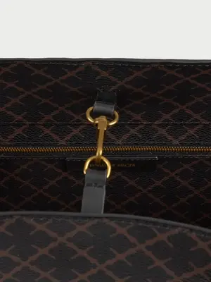 BY MALENE BIRGER Abi Printed Tote Bag - Dark Chokolate