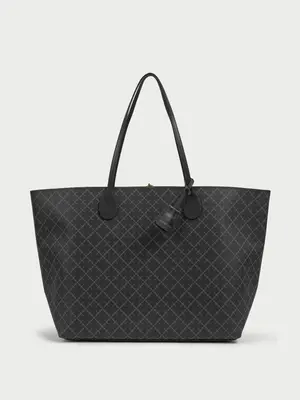 BY MALENE BIRGER Abi Printed Tote Bag - Charcoal