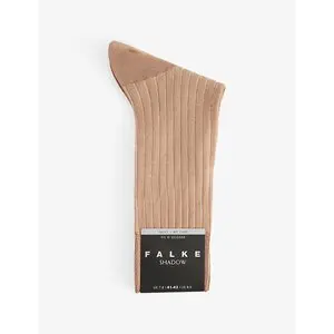 Falke Shadow Striped Cotton Socks - Camel