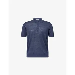 Corneliani Short-sleeve Linen And Silk-blend Polo Shirt